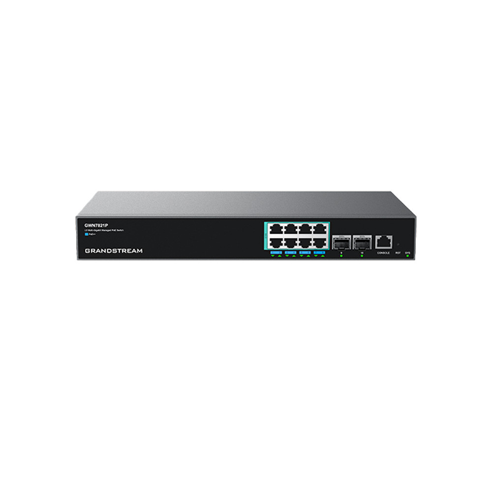 Grandstream GWN7821P L3 PoE Switch 8x2.5GigE 2x10g - Grandstream ...