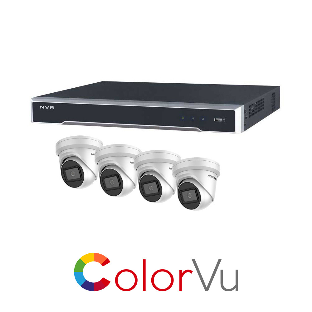 Hikvision 8 Channel ColorVu kit - with 4 x 2.8mm ColorVu Turrets