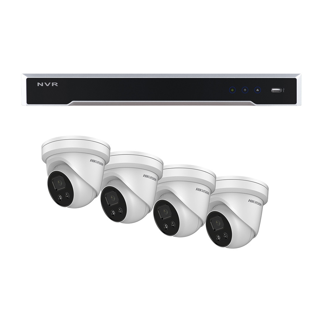 Hikvision 8 Channel kit with 4 AcuSense Strobe Speaker Turrets