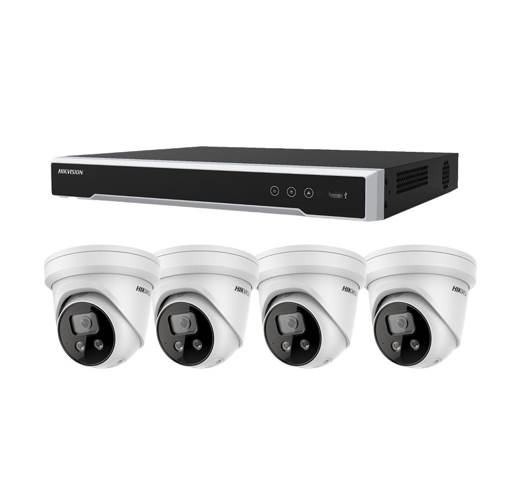 Hik 8 Camera 4TB M NVR - 4 x 4K Acu Turret Camera Kit - Hikvision IP ...