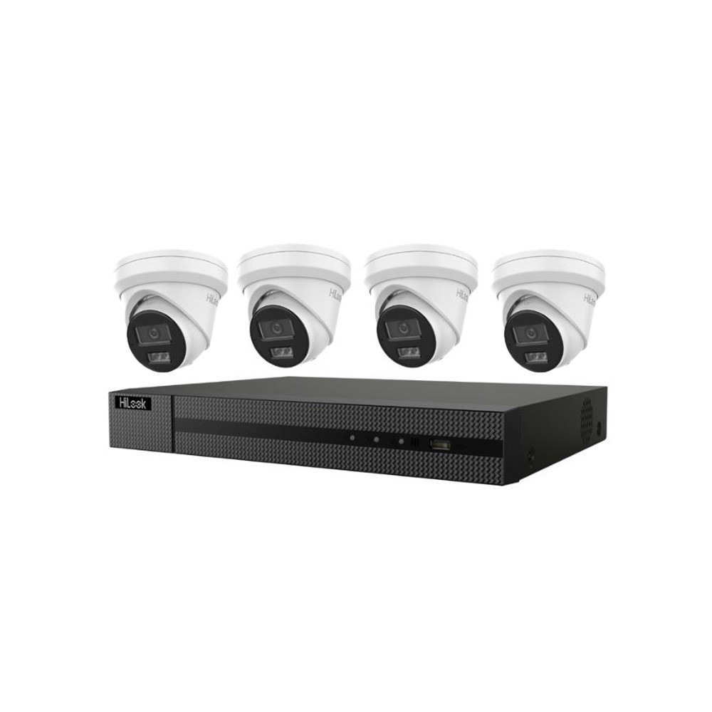 HiLook 4ch POE NVR 1TB cw 4 T262H-MU Turrets - Hikvision HiLook Series ...