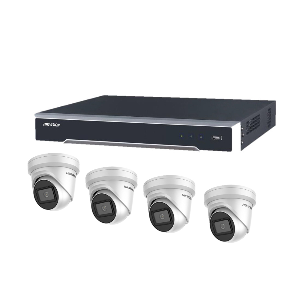 Hikvision 16 Channel 6MP Kit - 4 x 6MP Acusense Turret Cameras